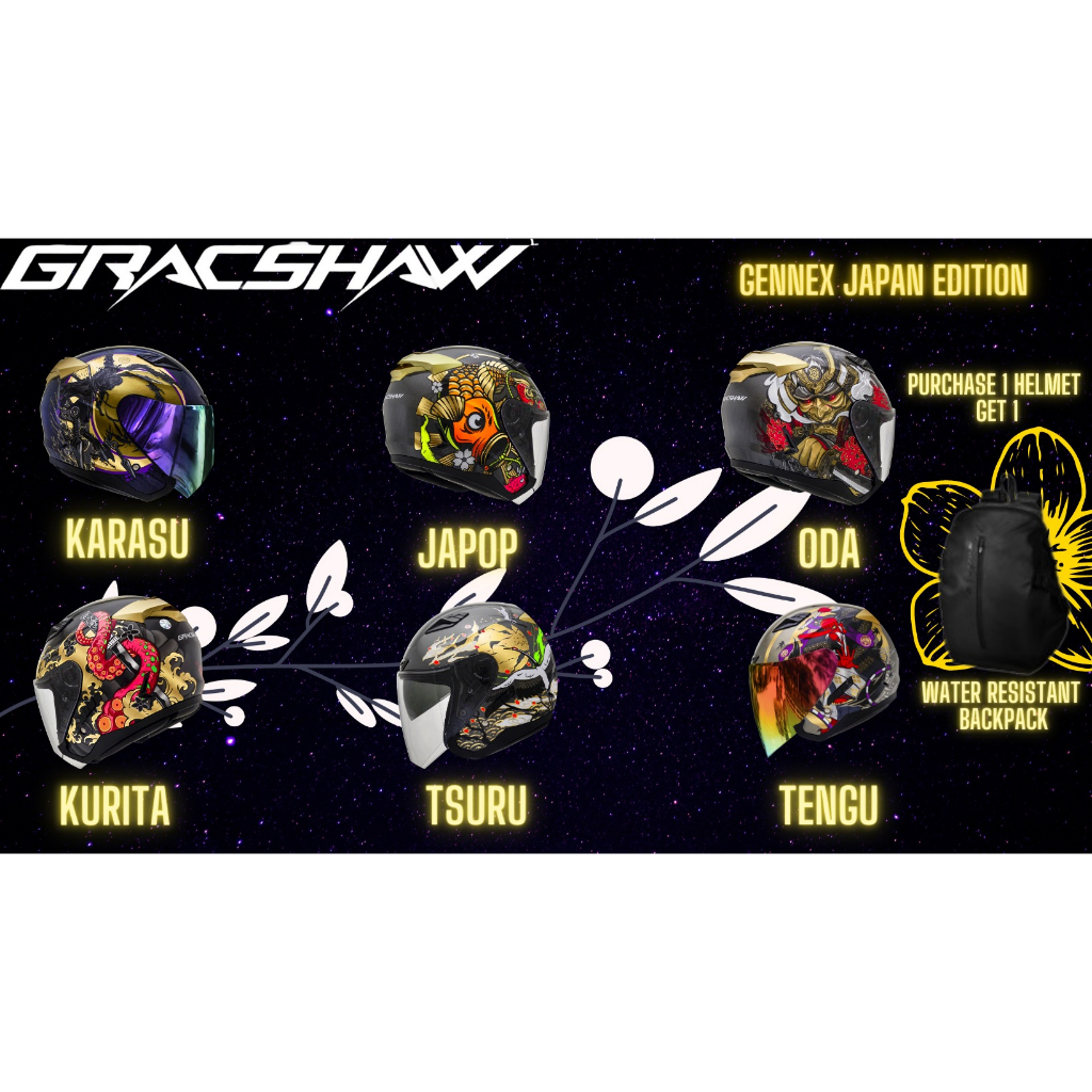 Gracshaw Helmet Gennex G535 Japan Edition with FREE HELMET BACKPACK ...