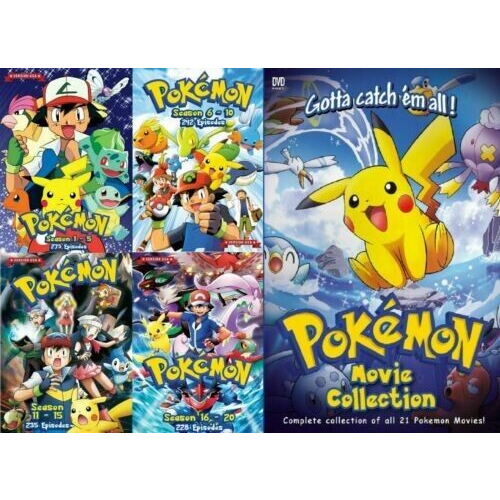 Pokemon Series (Season 1-20 + 21 Movies) 5 Boxset DVD USA English ...