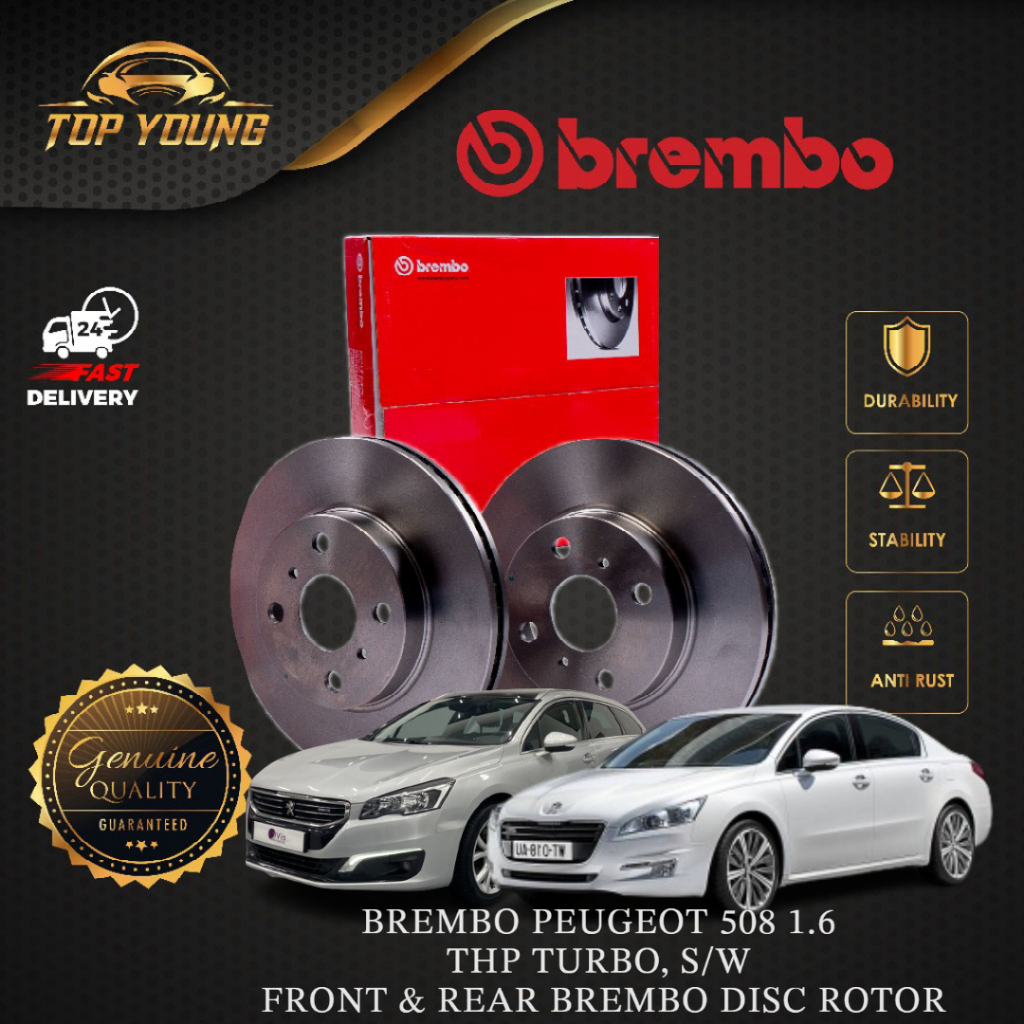 BREMBO PEUGEOT 508 1.6 THP TURBO , S/W FRONT ( DEPAN ) & REAR ...