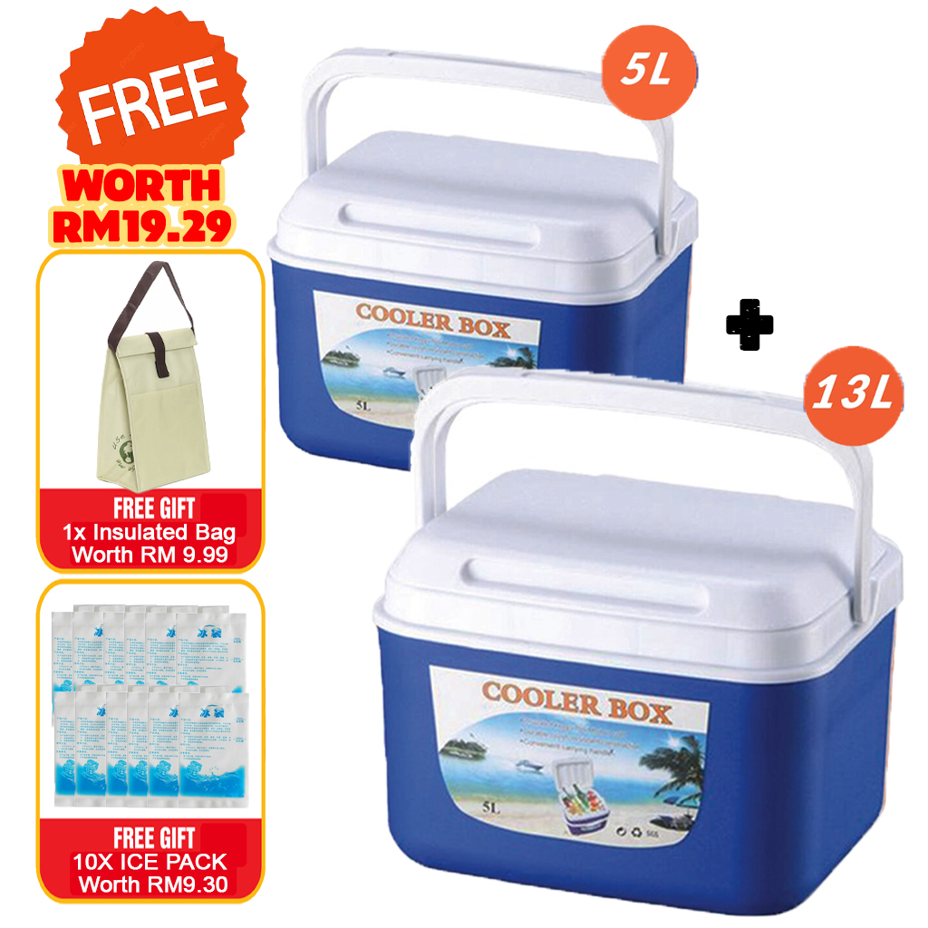 3.5L 5L 13L Small Cooler Ice Box for Camping Drink Fishing Heavy duty ...