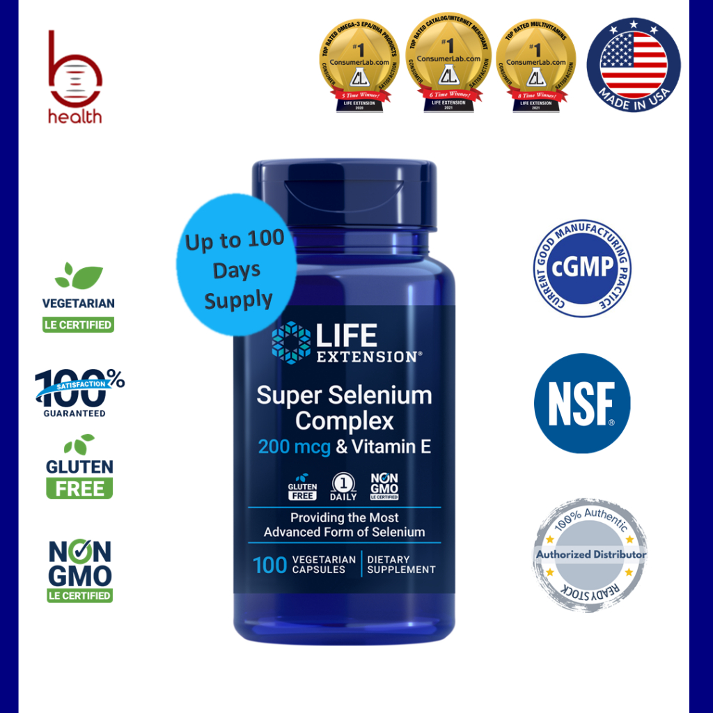 [Life Extension] Super Selenium Complex, Vitamin E, 200 mcg, EXP: 11/26,100 Vegetarian Capsules ...