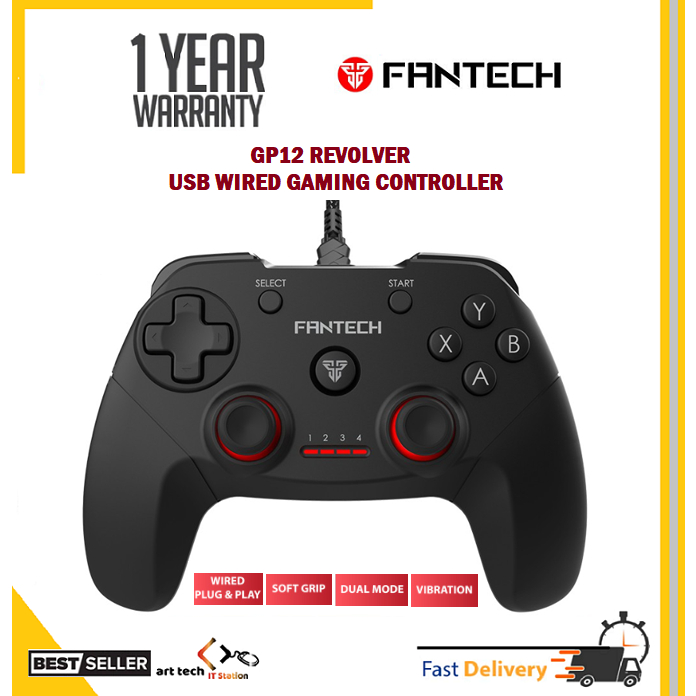 FANTECH GP12 REVOLVER USB WIRED GAMING CONTROLLER - DUAL MODE | PLUG ...