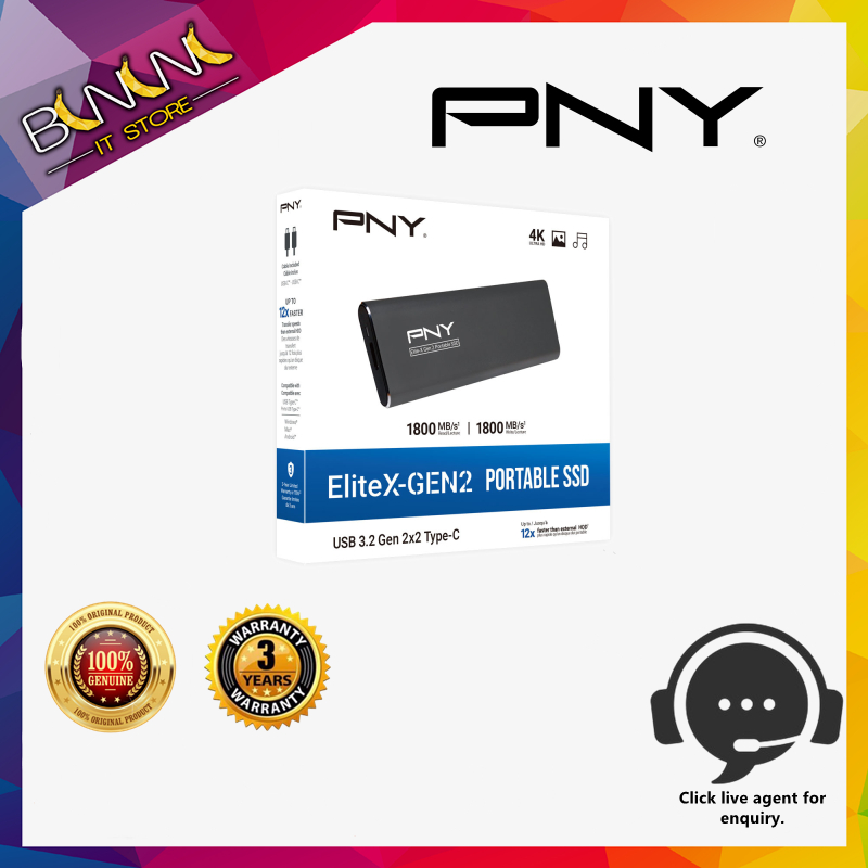 PNY CS2360 Elite-X USB3.2 Gen2x2 Portable SSD 1TB / 2TB / 4TB | Shopee Malaysia