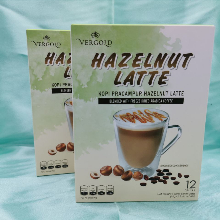 VERGOLD HAZELNUT LATTE 12 SACHETS X 19G | Shopee Malaysia
