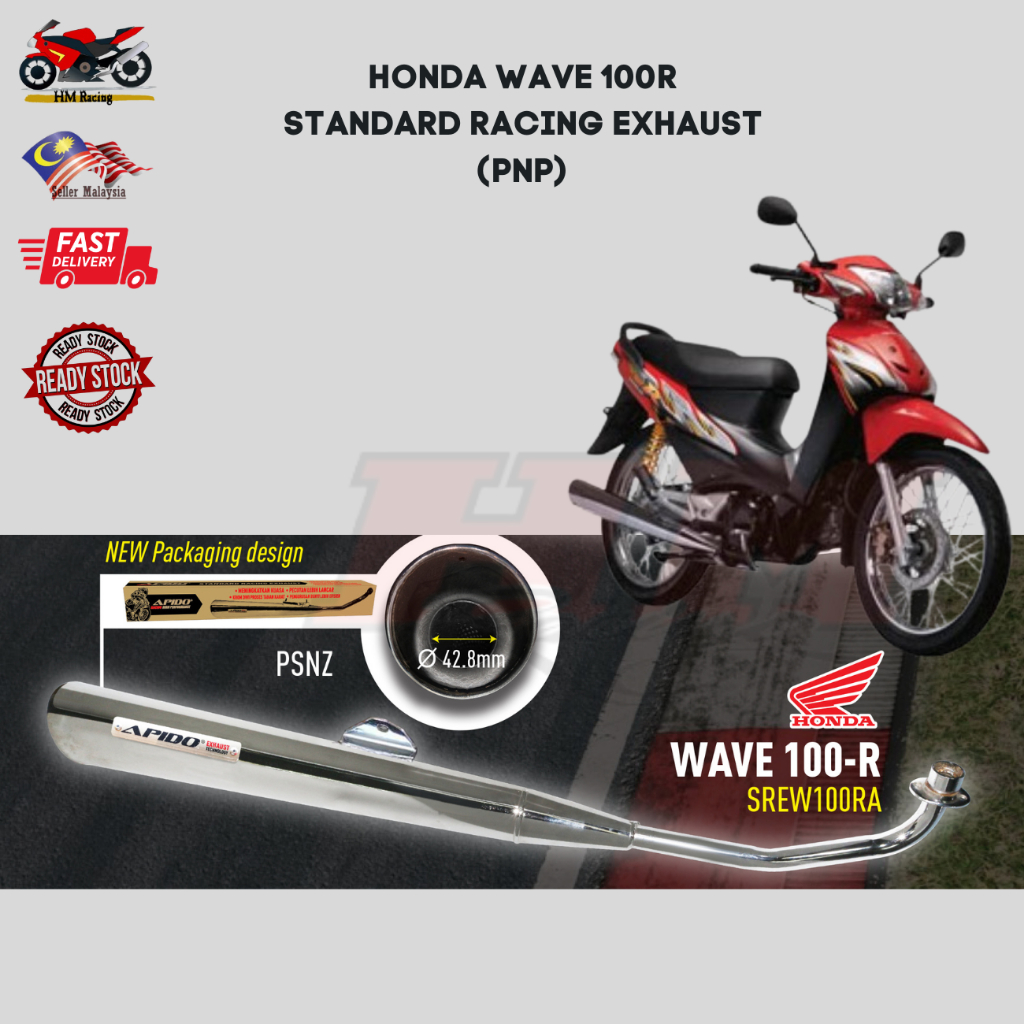 HONDA WAVE100-R W100R WAVE 100R - STD RACING EXHAUST EKZOS BIG HOLE ...