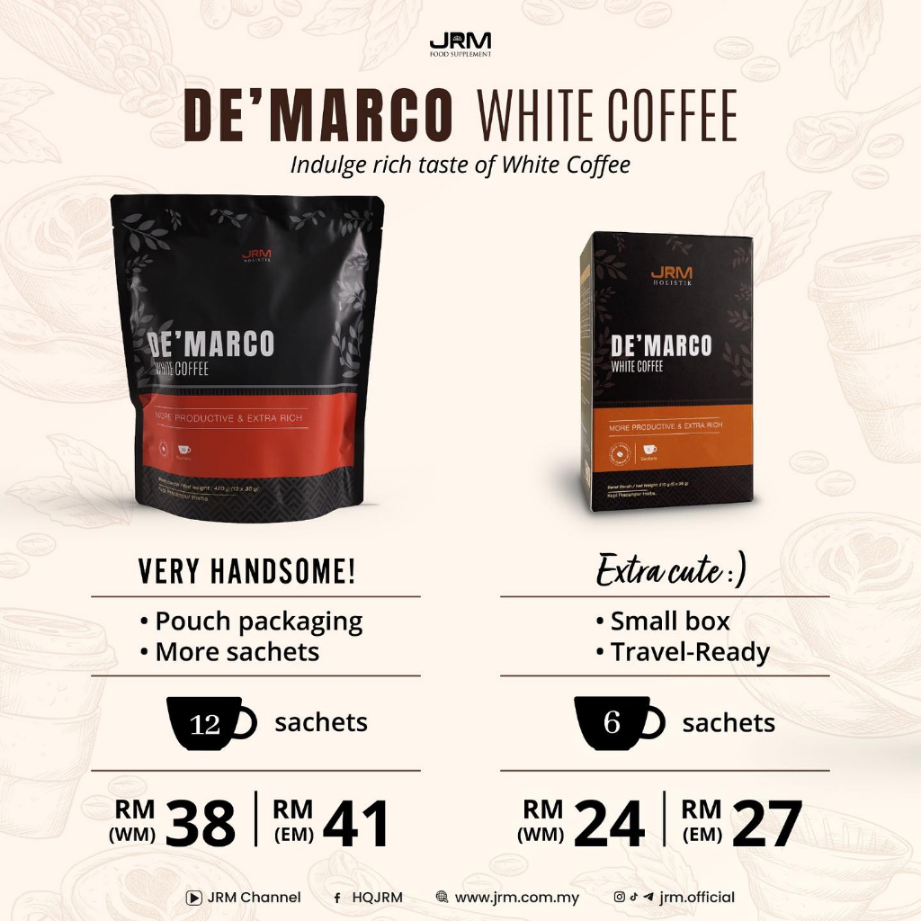 JRM DE MARCO WHITE COFFEE | Shopee Malaysia