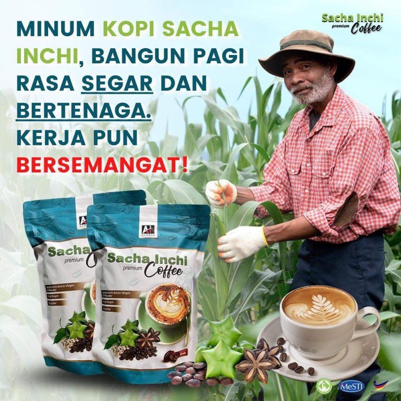 PROMO‼️ KOPI SACHA INCHI / SACHA INCHI COFFEE PREMIX AI GLOBAL (25GRAM ...