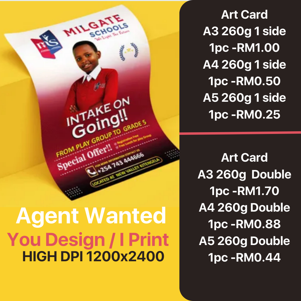 Art Card 260g A3 A4 A5 Colour Photostat Printing | Fotostat Warna A3 A4 ...
