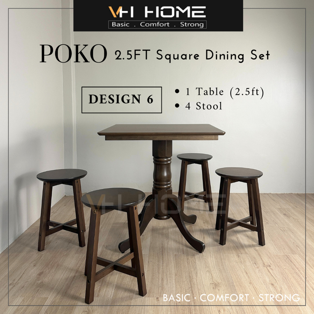 POKO Round Dining Table With Stools Special Modern Design Meja Makan ...