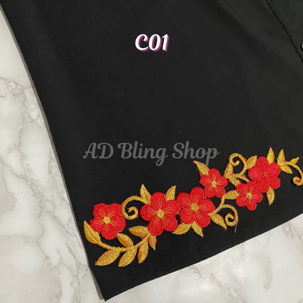 Bunga Sulam Tampal Embroidery Flower Patch Hotfix Iron On Aksesori ...