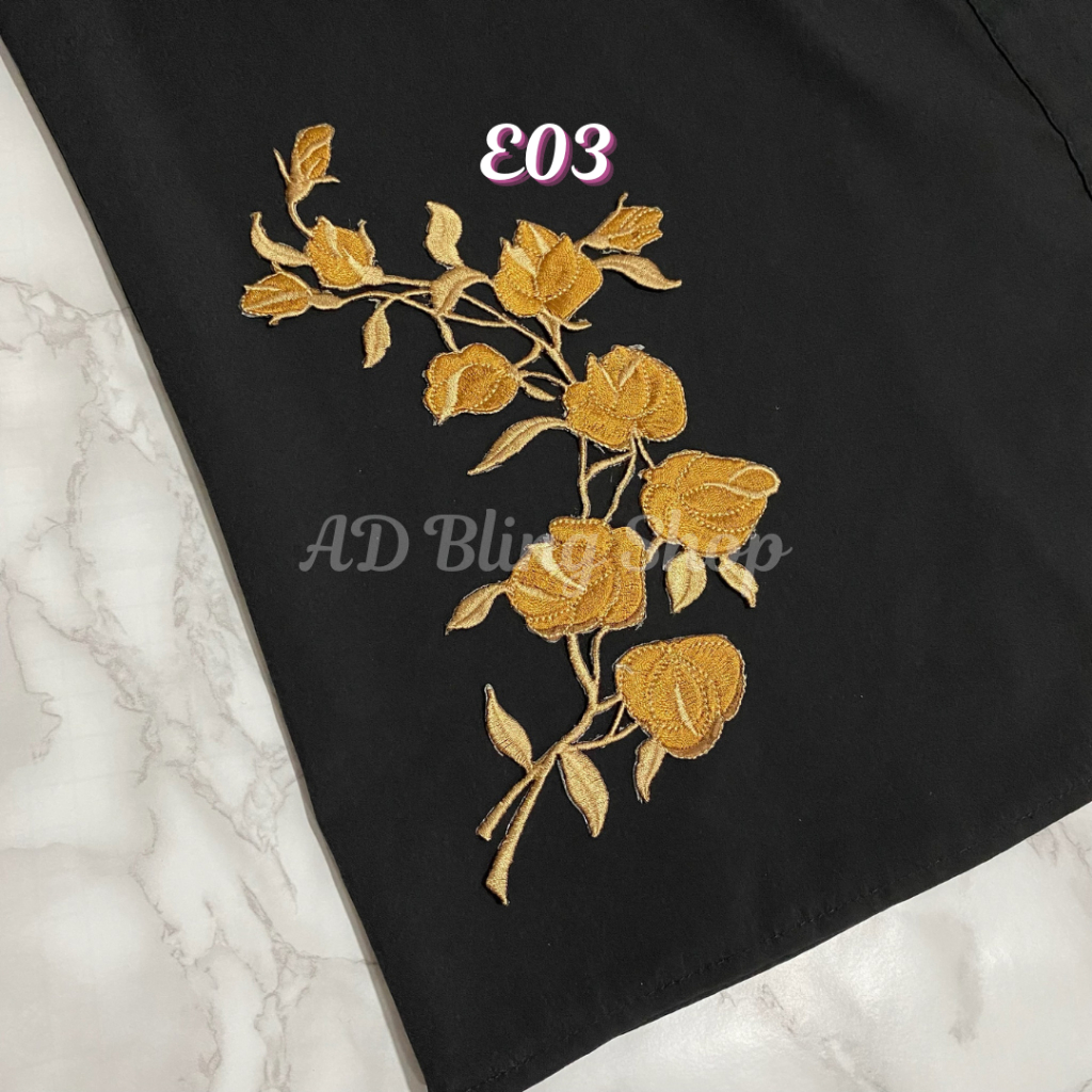 Bunga Sulam Tampal Embroidery Flower Patch Hotfix Iron On Aksesori ...