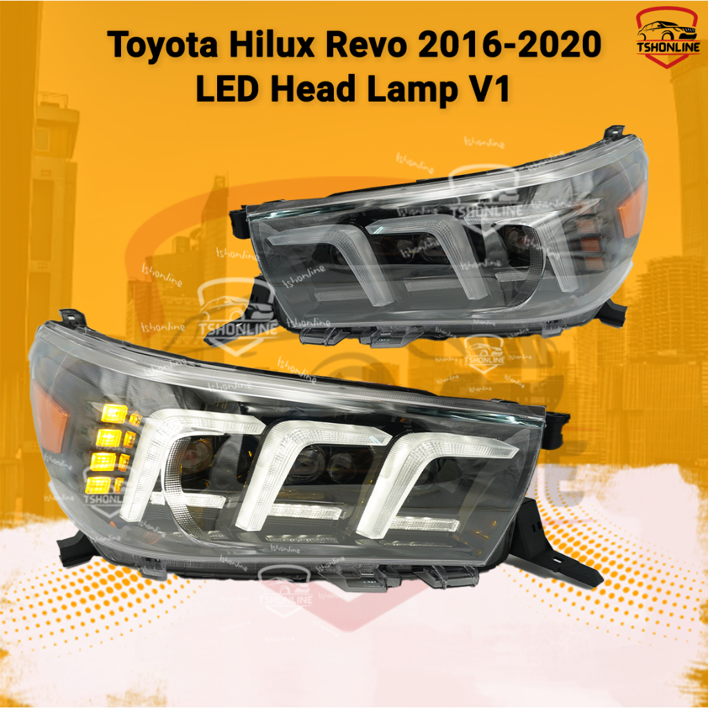Toyota Hilux Revo Head Lamp V1 Lexus style 3pc projector / lampu revo ...