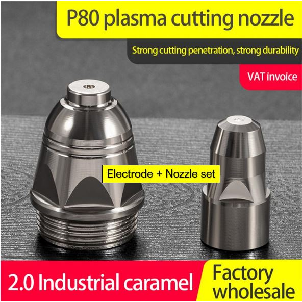 P80 Plasma Cutting Consumable (Nozzle + Electrode)Per/Set.Ready Stock ...