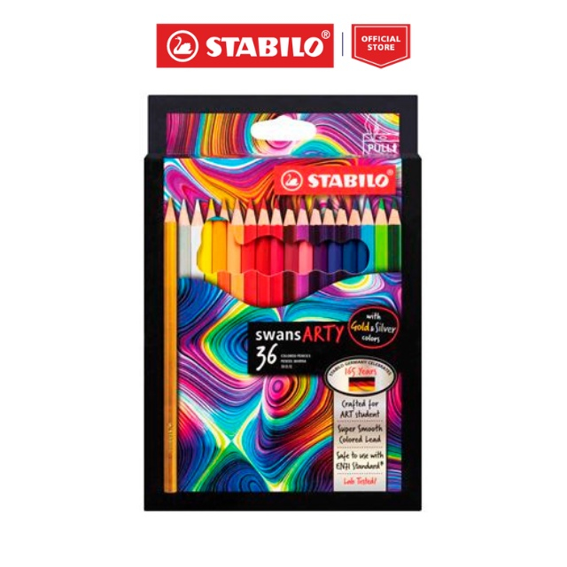 STABILO Swans ARTY Colour Pencil Pensel Warna Pekat Art Kids Stationery Set 12/24/36/48 PCS Alat ...