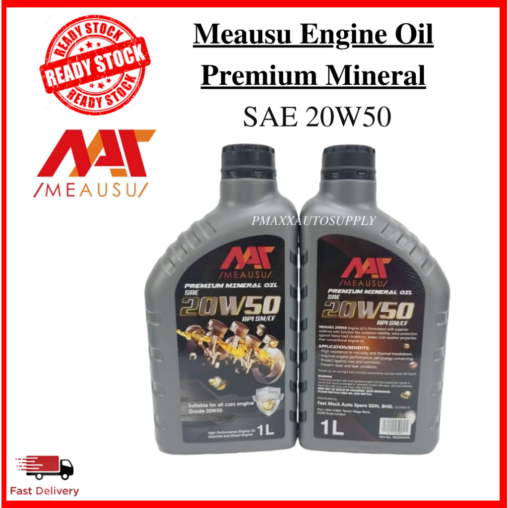 ORIGINAL MEAUSU Engine Oil - SAE API SM / CF 20W50 20W-50 1L - Toyota ...
