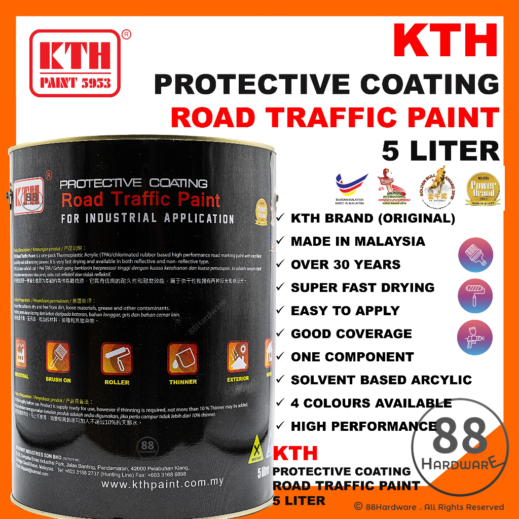 5L KTH road line paint / roadline / cat jalan raya / car park paint ...