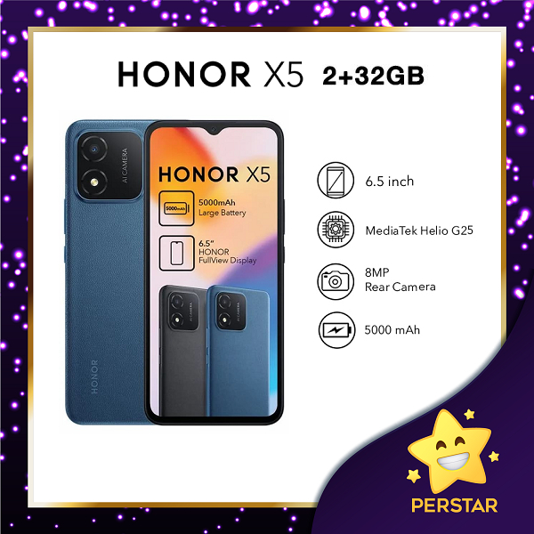 HONOR X5 (2GB RAM + 32GB ROM) 6.5" Display , Helio G25 , 5000mAh Battery/HONOR Malaysia Warranty ...