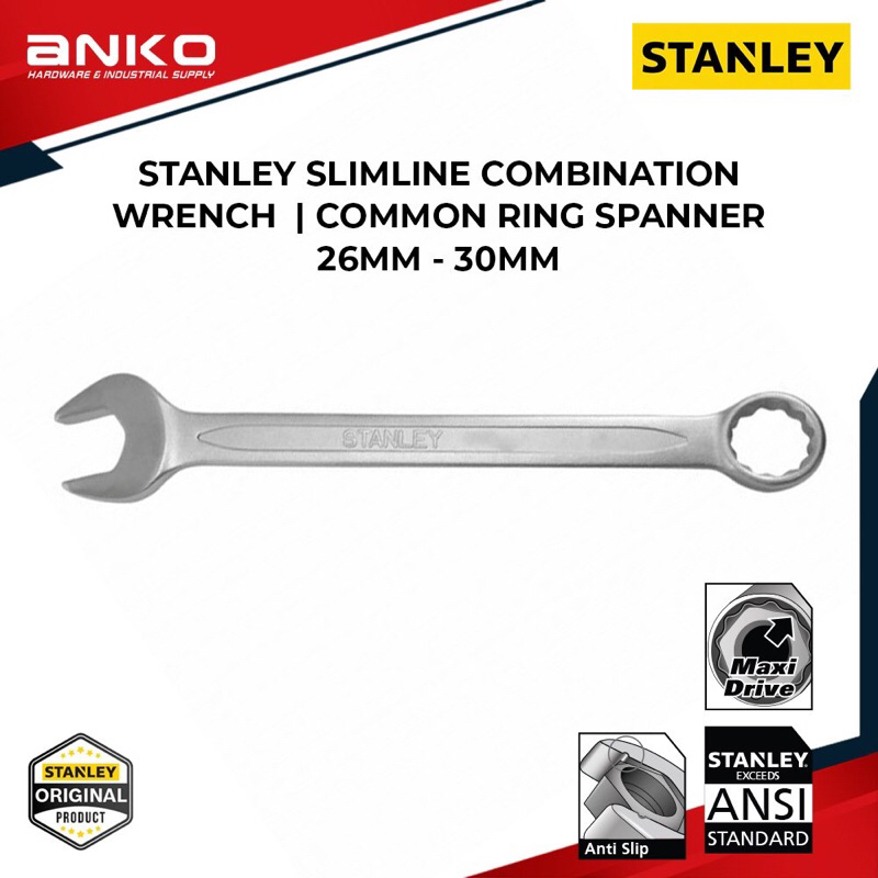 STANLEY SLIMLINE COMBINATION WRENCH | COMMON RING SPANNER 26MM - 30MM | Shopee Malaysia