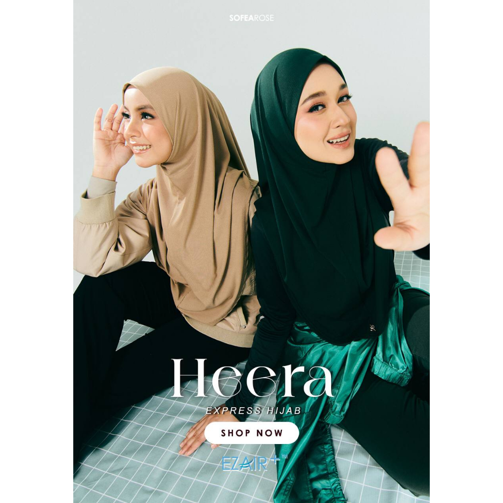 HEERA RIBBED EXPRESS HIJAB EZ-AIR+ comfort technology | Shopee Malaysia