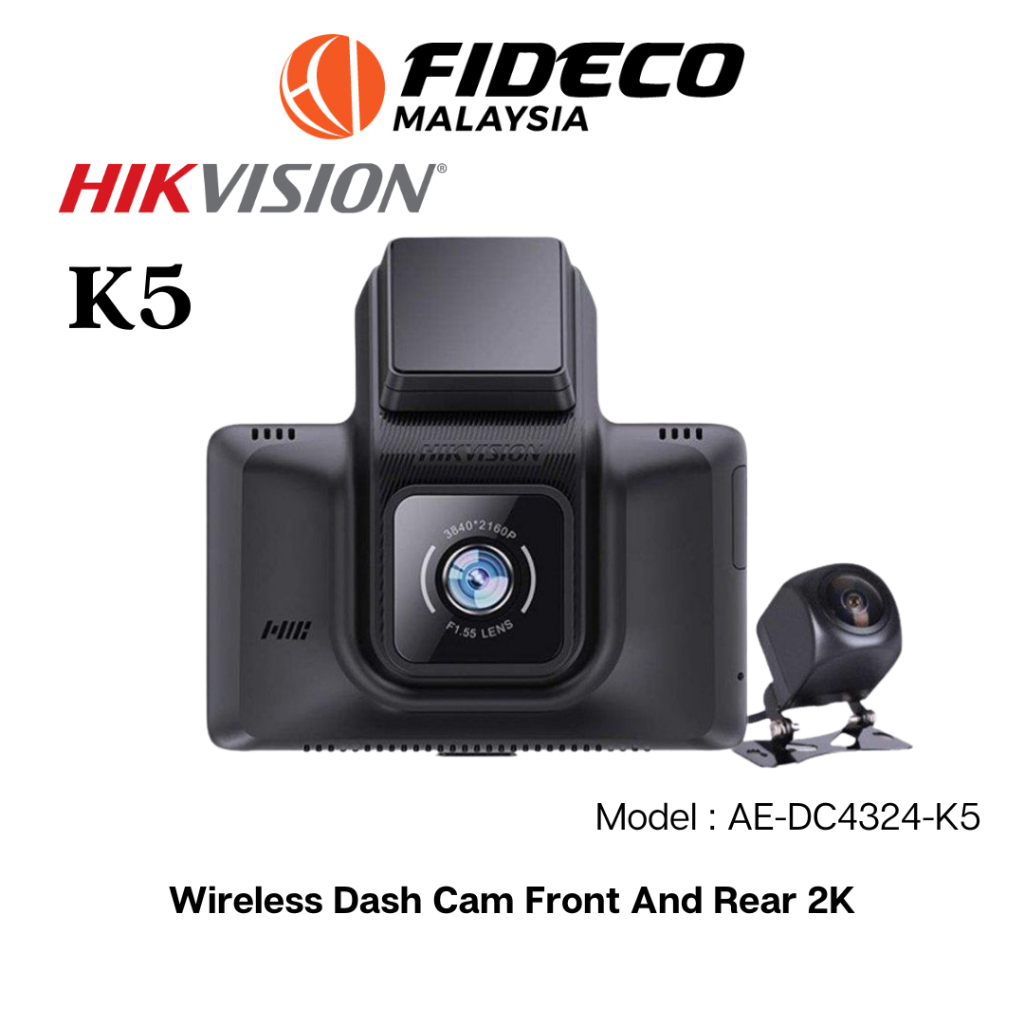 Hikvision K5 Car Dashcam Car Cam Dual Camera 4k Ultra Clear Front