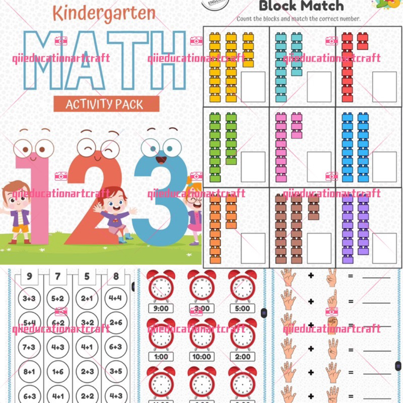 Kindergarten Math Activity Pack worksheet soft copy 4-6 years old PDF ...
