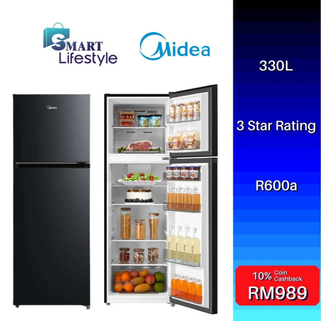 Midea 266L 2 Door Refridgerator MDRT384MTB30 | Shopee Malaysia
