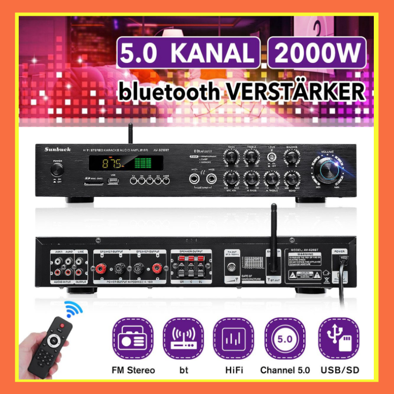 🔥Ready Stock🔥AV Power Amplifier Home 5 Channel Subwoofers Bluetooth ...