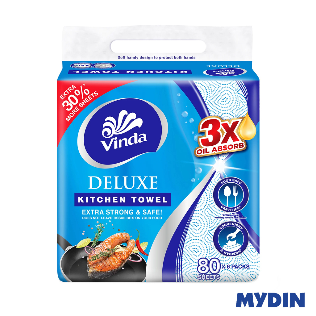 Vinda Deluxe Kitchen Towel (80's x 6) | Shopee Malaysia