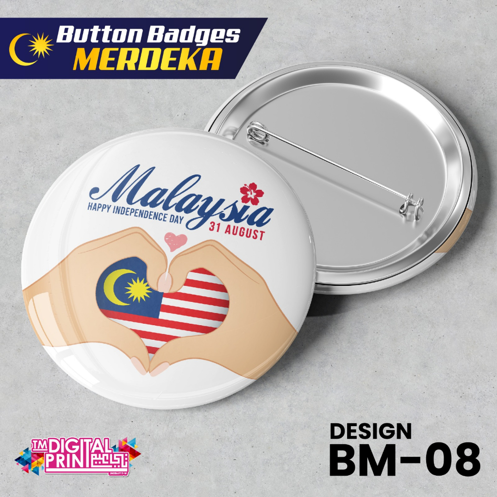 58mm Button Badge Merdeka/Hari Malaysia Ready Stock | Shopee Malaysia