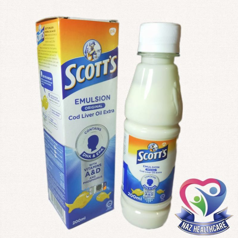 SCOTT'S EMULSION - Cod Liver Oil (200ml/400ml x 2) | Shopee Malaysia