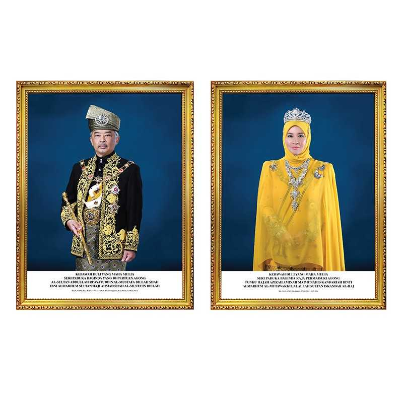 Bingkai Potret Agong dan Permaisuri (L) | Shopee Malaysia