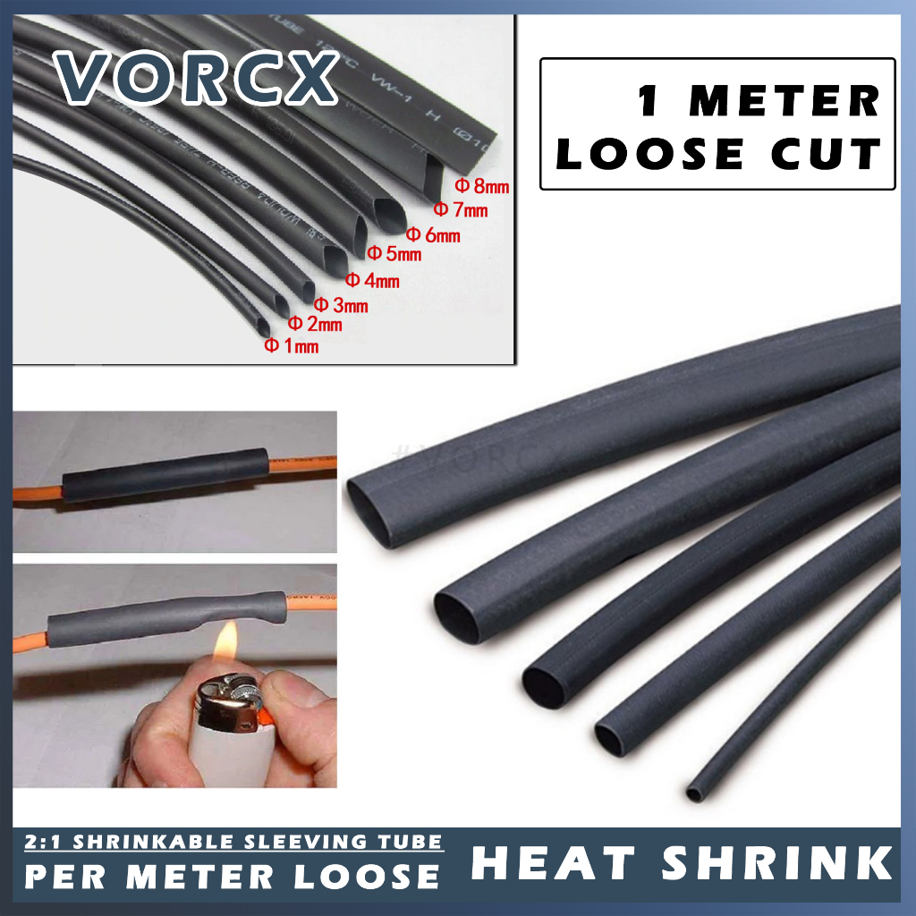 LOOSE CUT PER METER HST Heat Shrink Tube 2:1 Shrinkable Sleeving 1meter ...