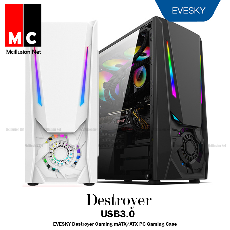 EVESKY Destroyer Gaming mATX/ATX PC Gaming Case | Shopee Malaysia