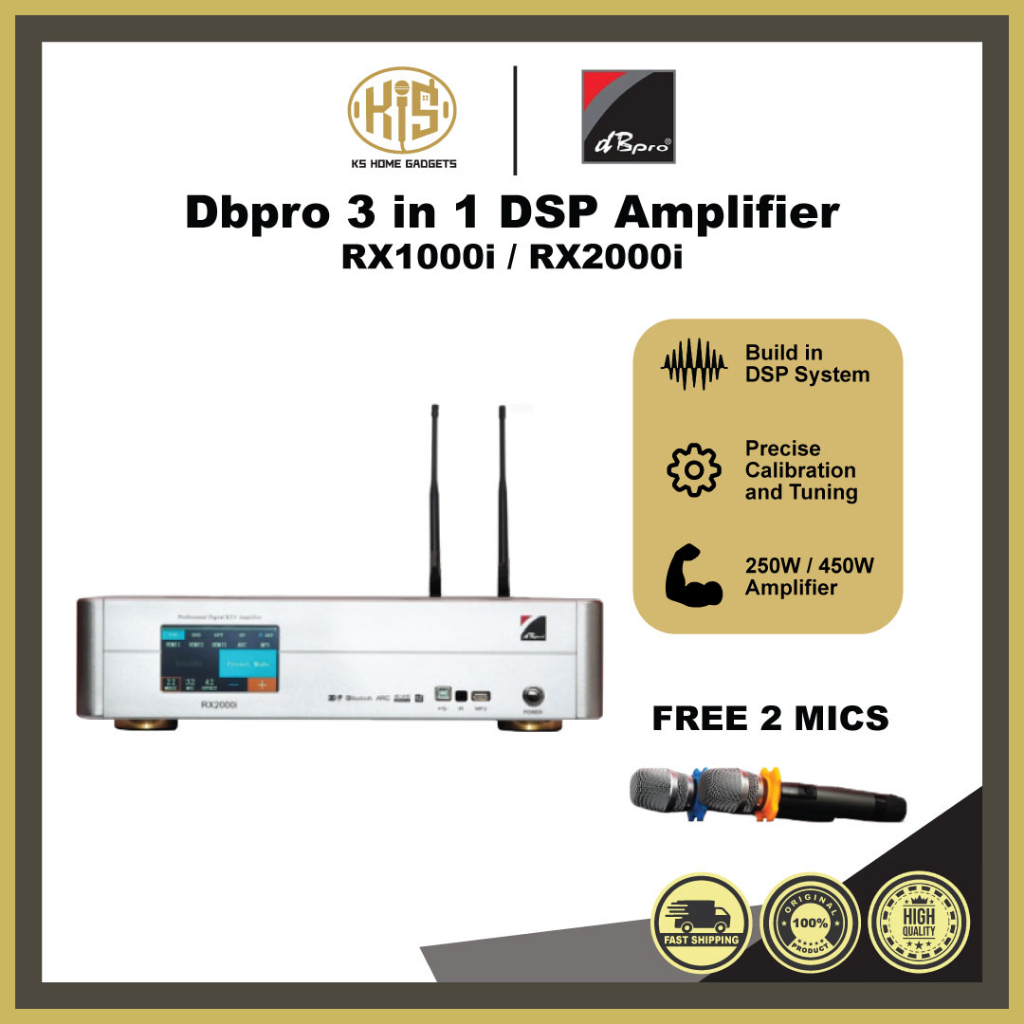 dBpro RX2000i / RX1000i 3 in 1 DSP amplifier With One Pair RX900 High ...