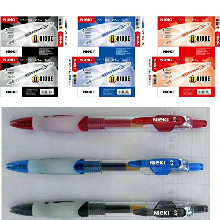 Nieki NK 1165 0.7mm Retractable Gel Pen (Black,Blue,Red) | Shopee Malaysia