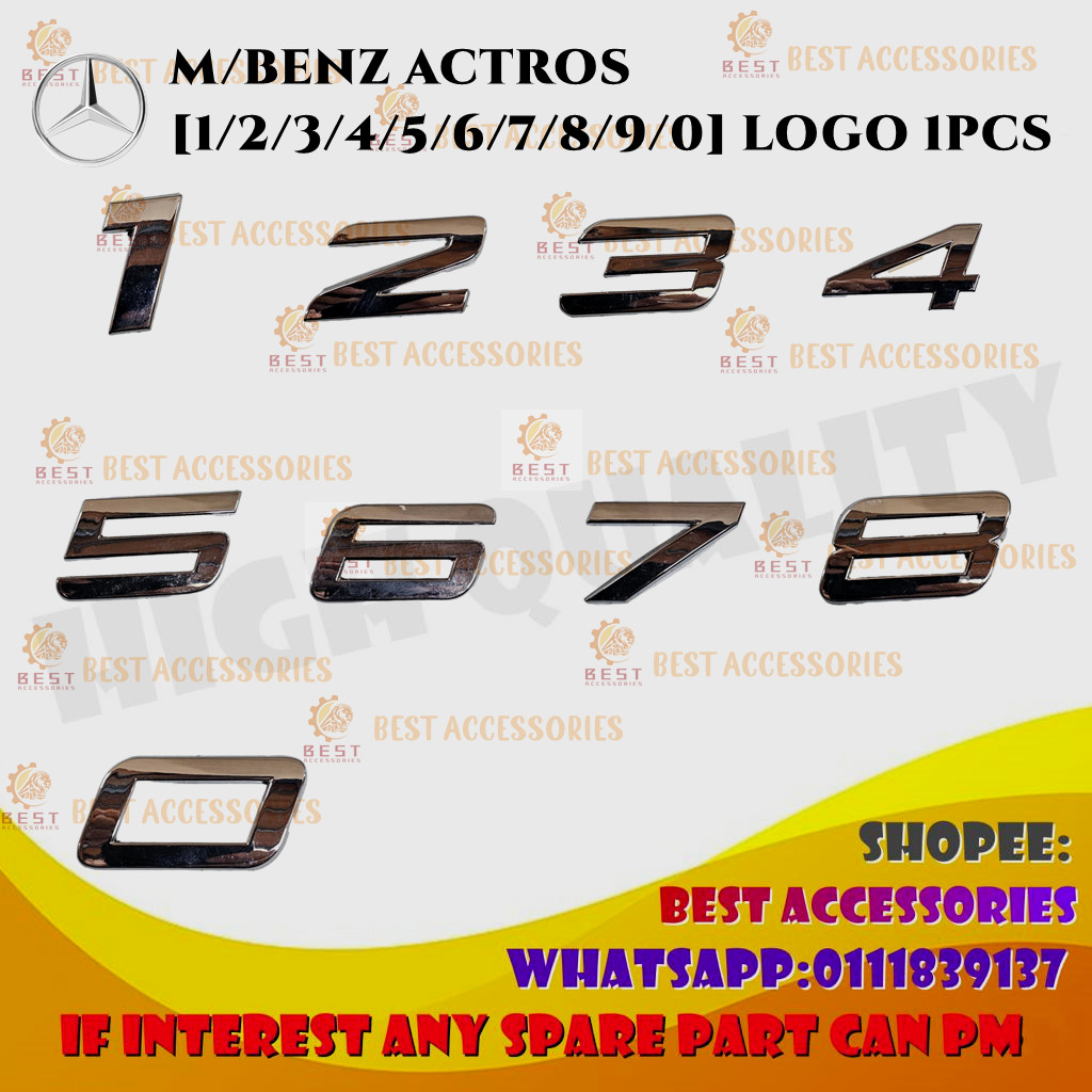 M/BENZ ACTROS [1/2/3/4/5/6/7/8/9/0] LOGO 1PCS HIGH QUALITY | Shopee ...