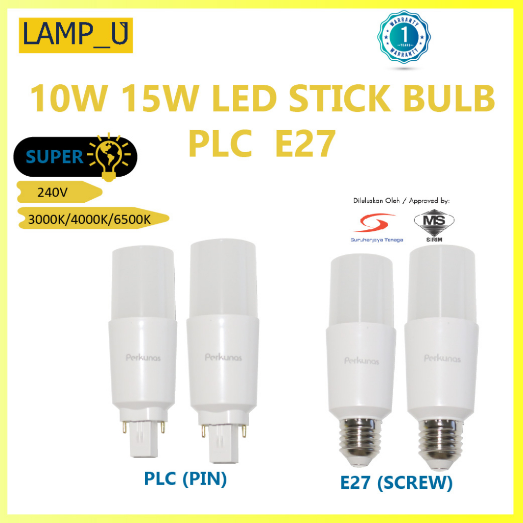 10W 15W LED STICK BULB PLC E27 MENTOL LAMPU LED | Shopee Malaysia