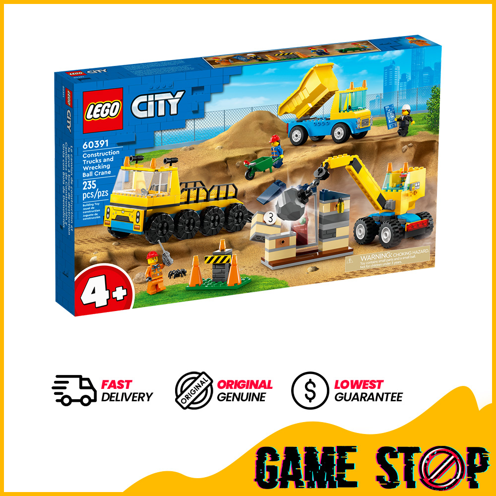 Lego 60391 Construction Trucks And Wrecking Ball Crane | Shopee Malaysia