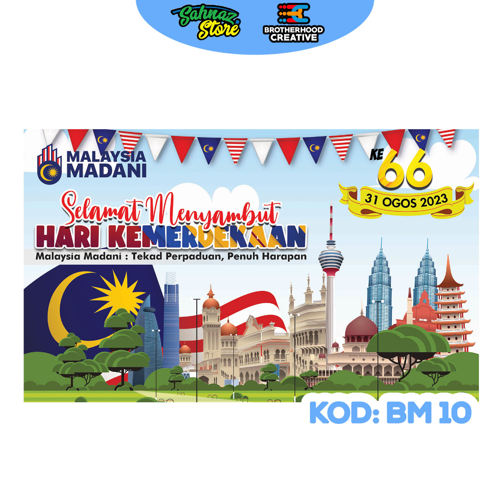Banner merdeka malaysia madani 2023 - 66tahun merdeka | Shopee Malaysia