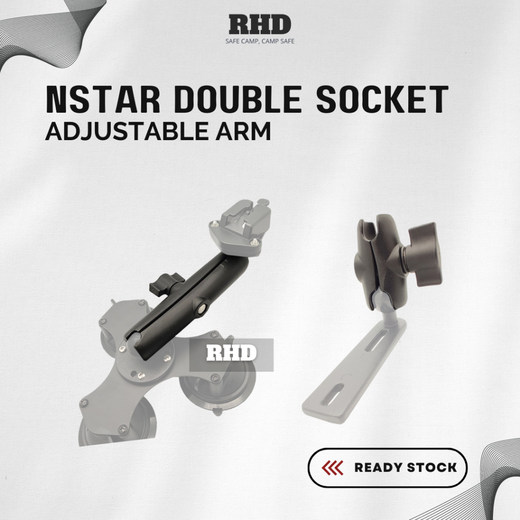 N-Star Double Socket Adjustable Arm Bracket Accessories Car Motorcycle ...