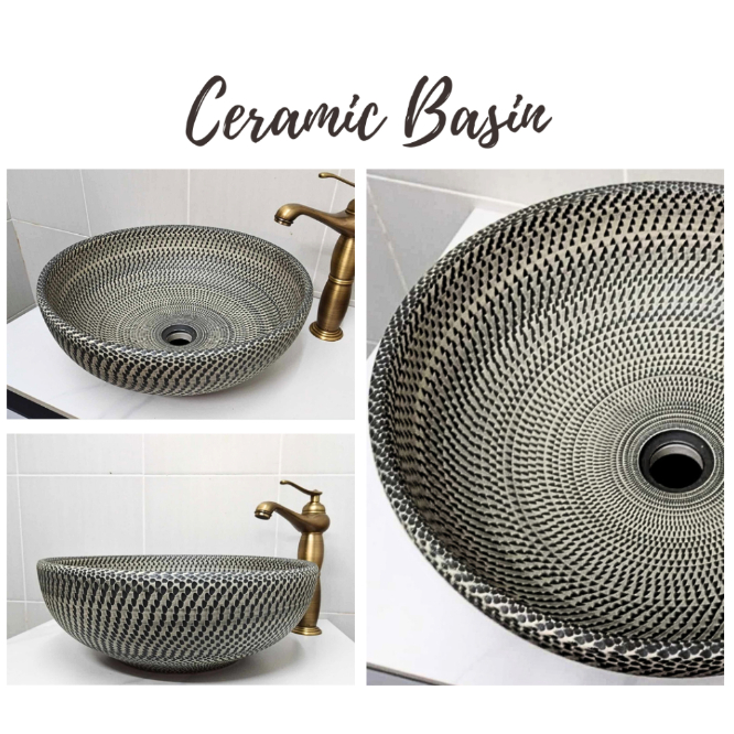 HAND MADE CERAMIC BASIN DESIGNER ART BASIN ABOVE COUNTER TOP ART SINK ...