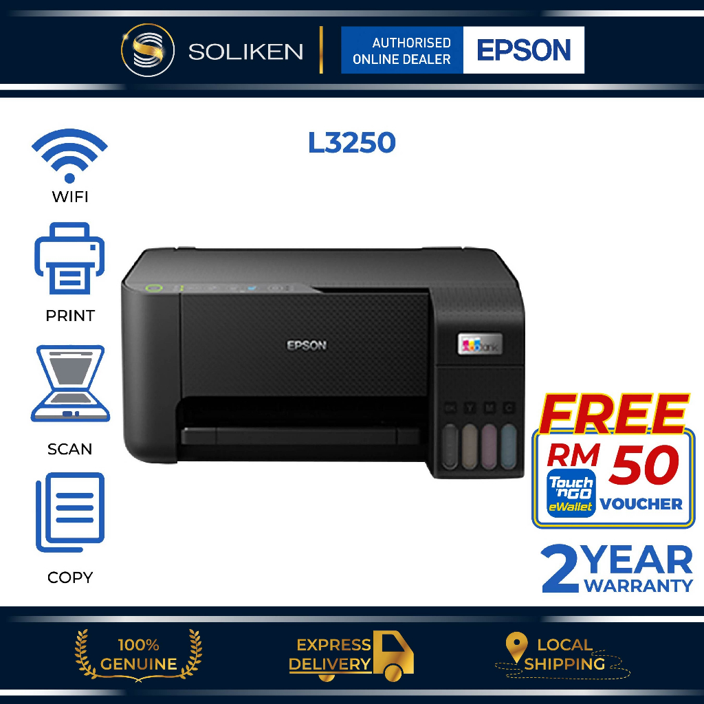 Epson EcoTank L3250 Printer Wi-Fi Wireless All-in-One Ink Tank Printer ...
