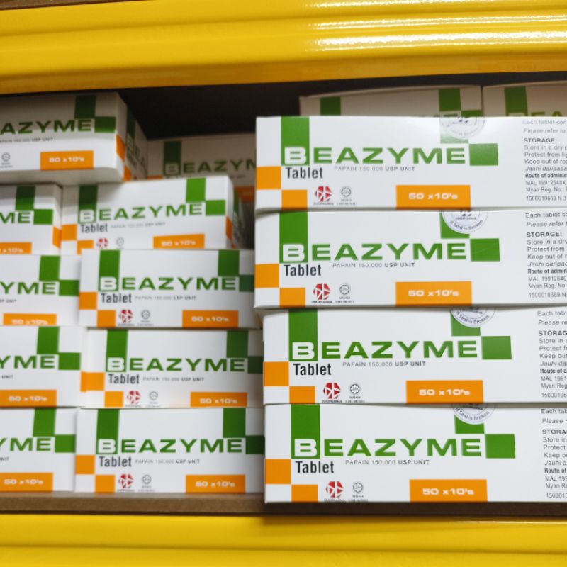 beazyme E:4/27 BEAZYME PAPASE papain papase box Beazyme Papain 150,000 ...