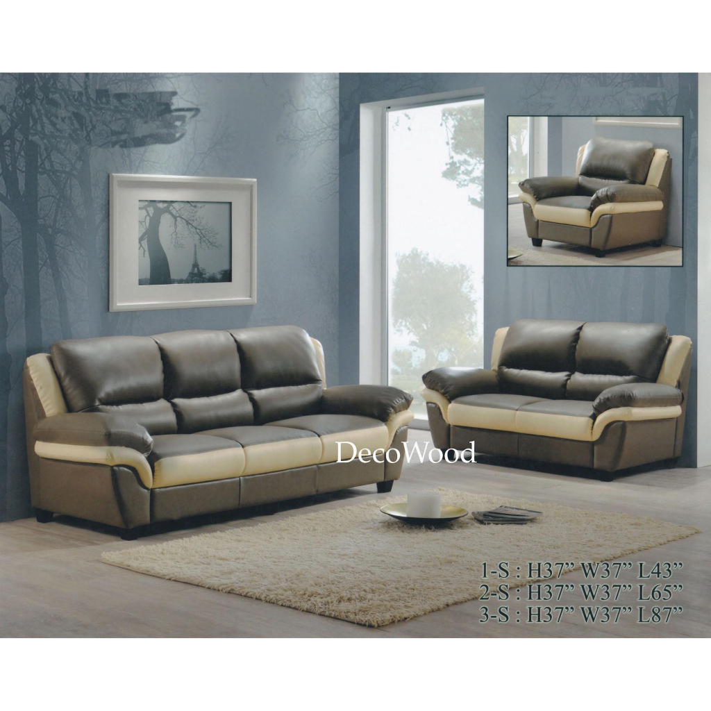 Sofa Set 1+2+3 Fully Leather Sofa/Lounge Chair/Relax Sofa/Relax Chair ...