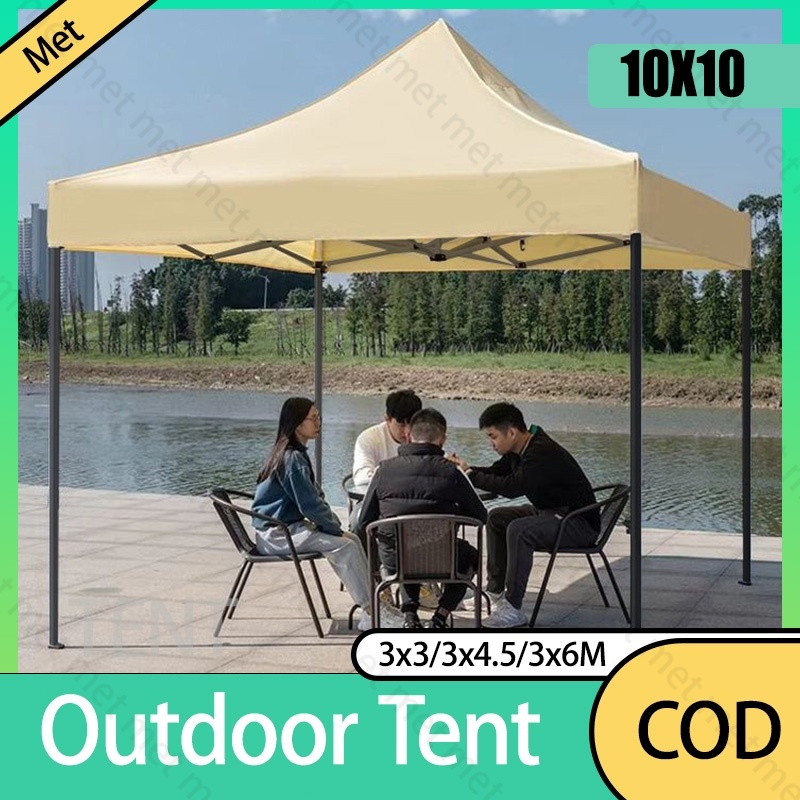 Khemah 10x10 Folding Canopy Tent Retractable Kanvas Kanopi Night Market ...