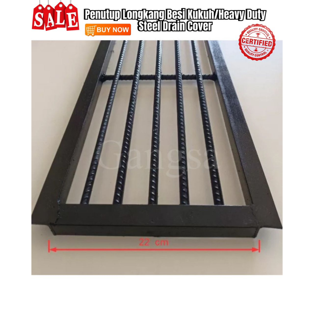 Penutup Longkang Besi Kukuh untuk laluan kereta/Heavy Duty Steel Drain ...