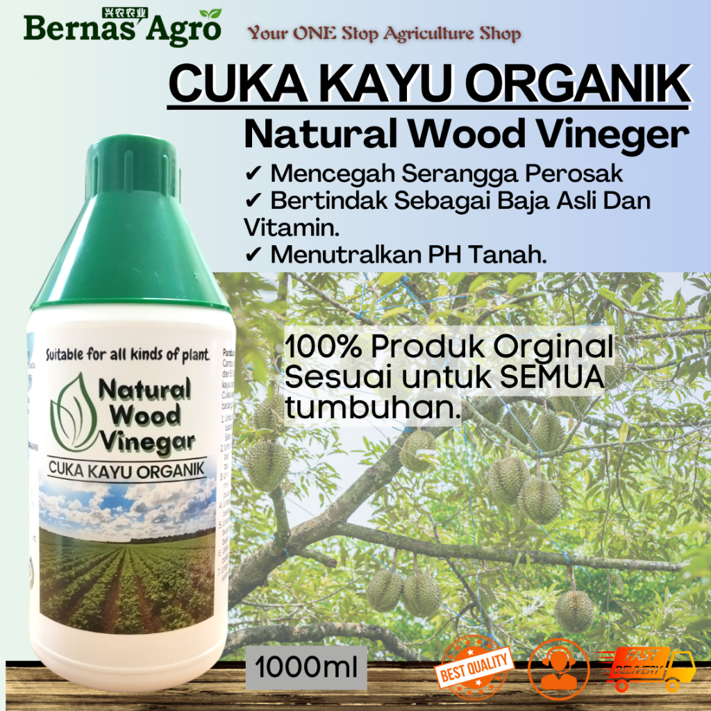 1L Cuka Kayu 100% Organik Dan Asli Untuk Tumbuhan Anti Serangga Dan ...