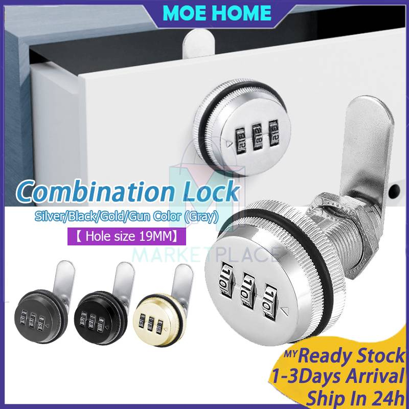 🔥Portable Cabinet Lock 3-digit Combination Drawer Combination Lock ...