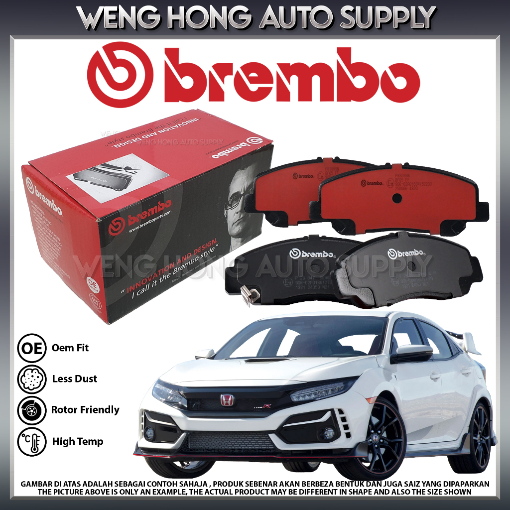 Honda Civic FK8 Type R Front / Rear Brembo Ceramic Brake Pad | Brake ...