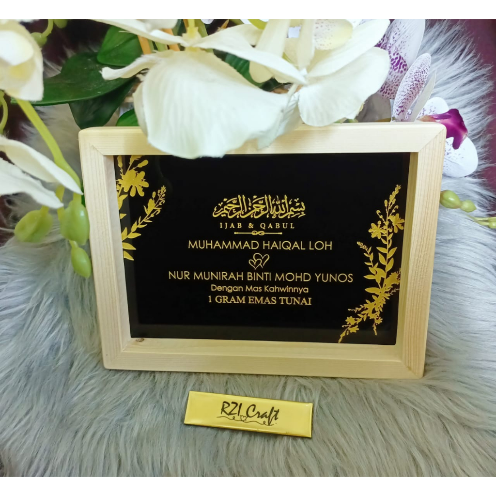 Frame ijab qabul, frame akad nikah, frame mas kahwin, plate dulang ...